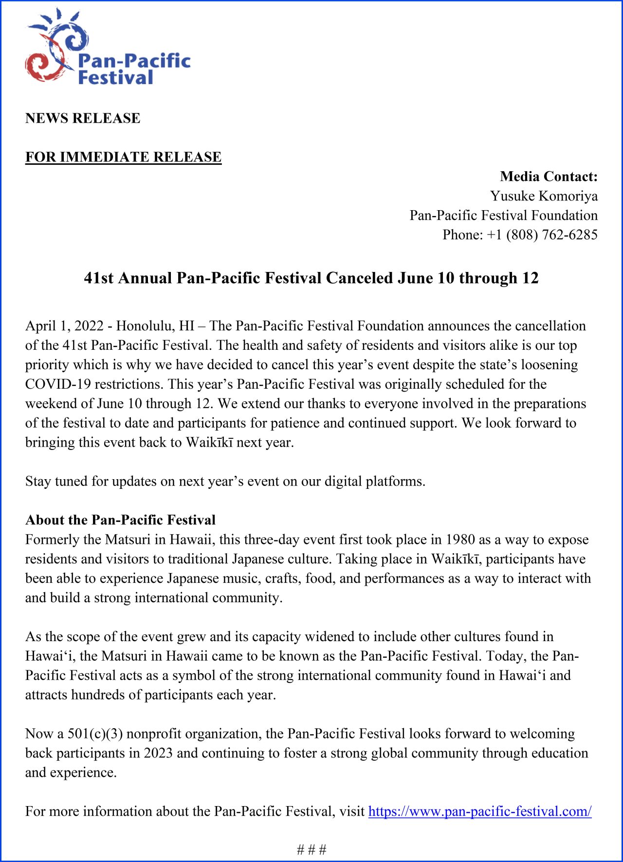 Pan Pacific Festival